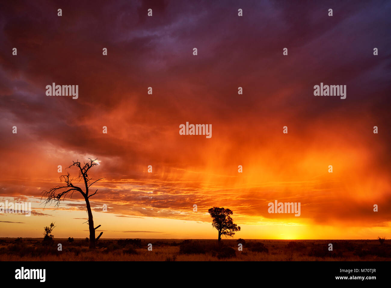 Edge of weather system moving over North Western Victoria at sunset ...