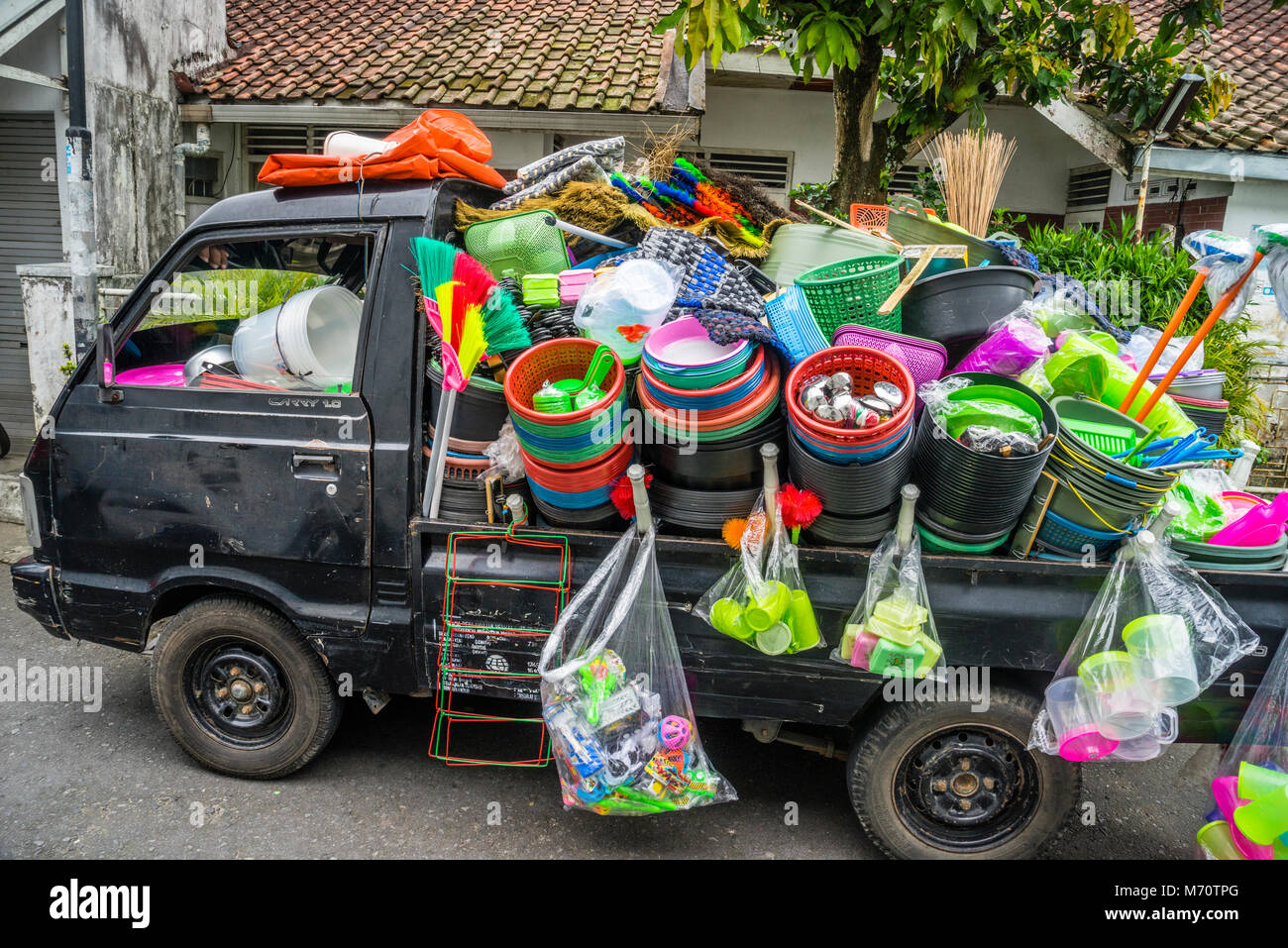 plastic ware merchant in the Kraton neighbourhood of Yogyakarta ...