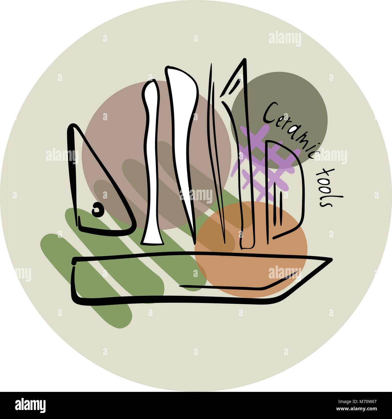 Hand-drawn pottery tools Stock Vector Image & Art - Alamy