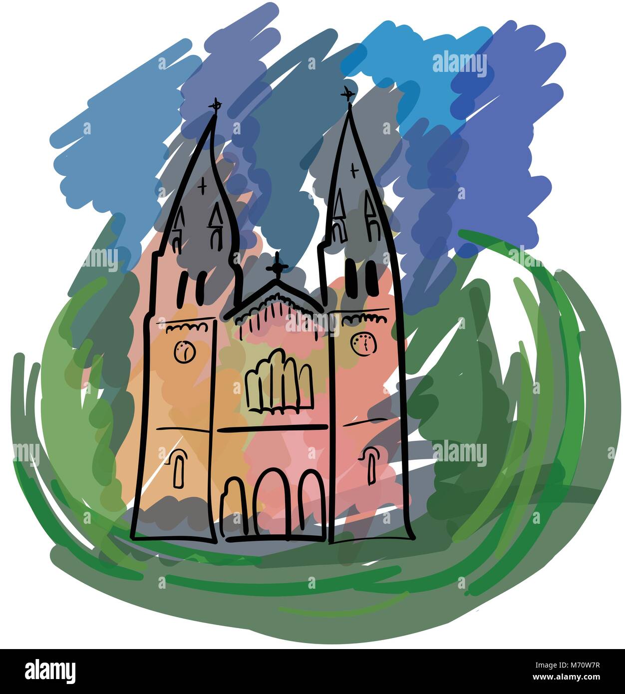 Old spanish architecture in Stock Vector Images - Alamy