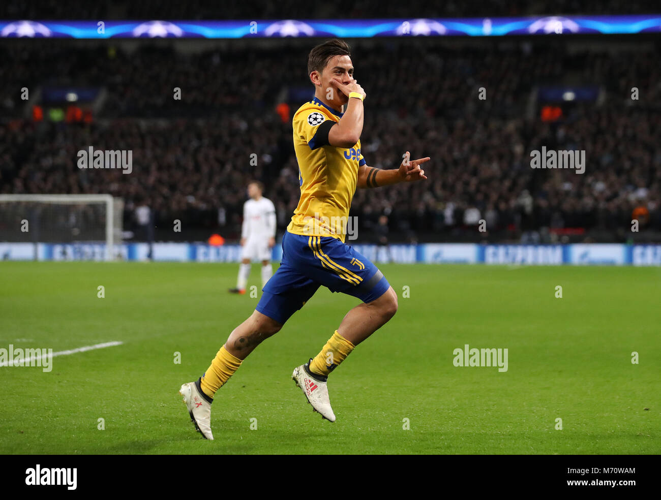 Juventus' Paulo Dybala celebrates scoring his side's second goal of the ...