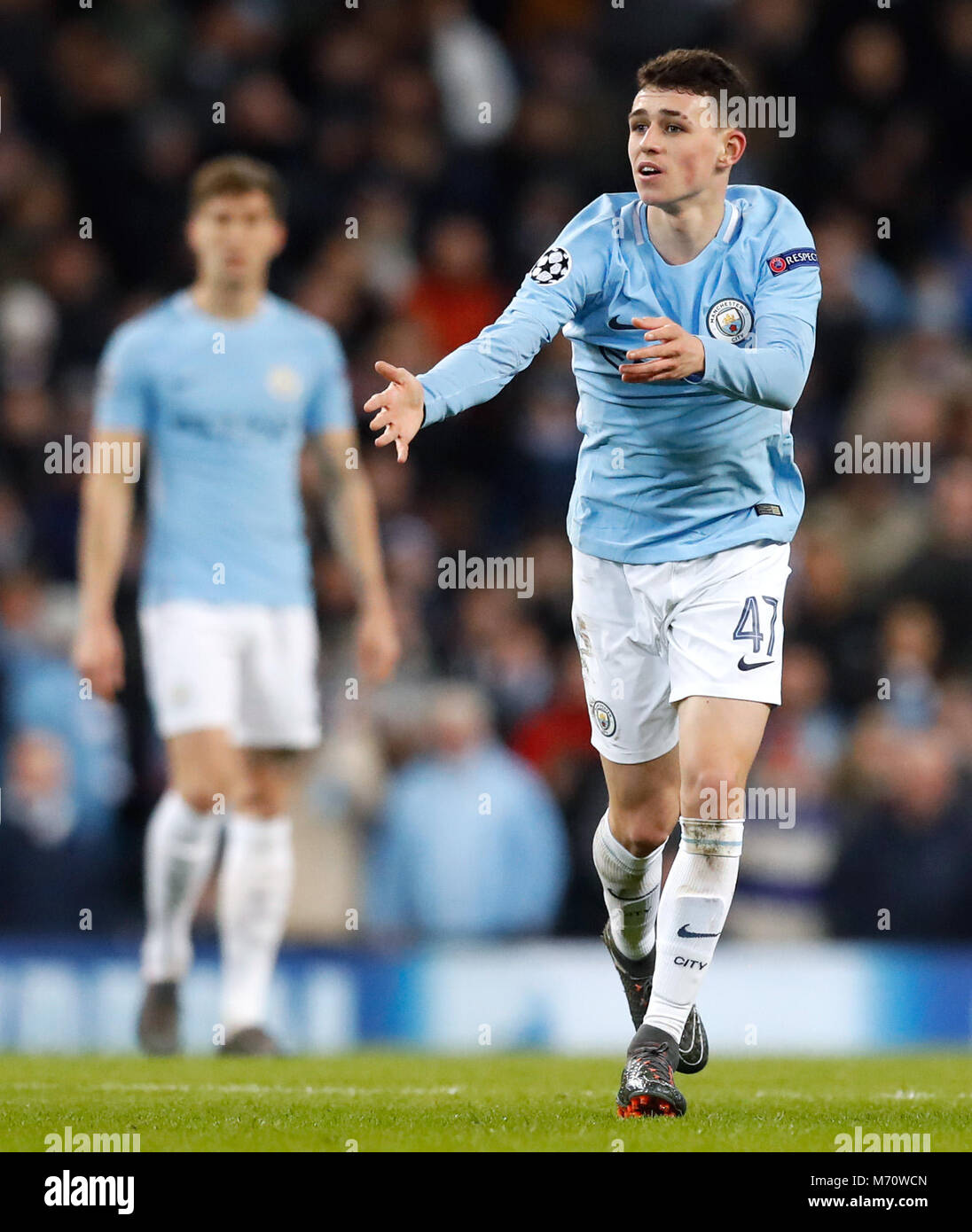 Manchester City's Phil Foden reacts during the UEFA Champions League ...