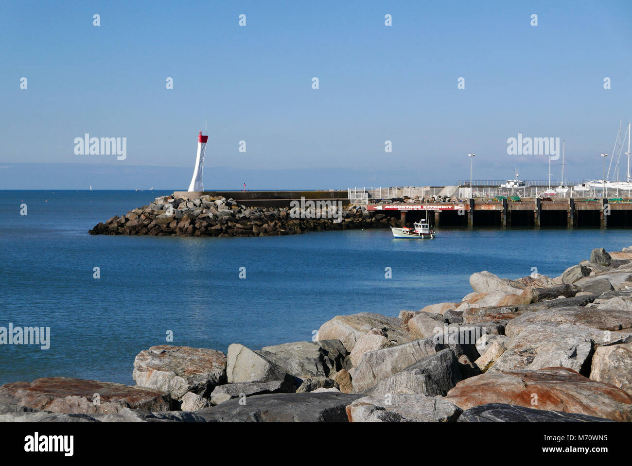 La Turballe, port beacon of harbour, Loire-Atlantique, Pays de la Loire ...