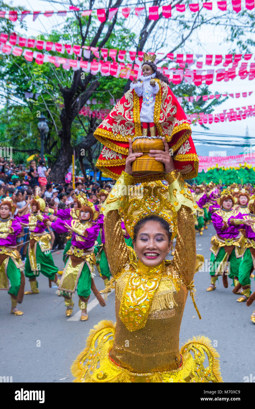 Participants in the Sinulog festival in Cebu city Philippines Stock ...
