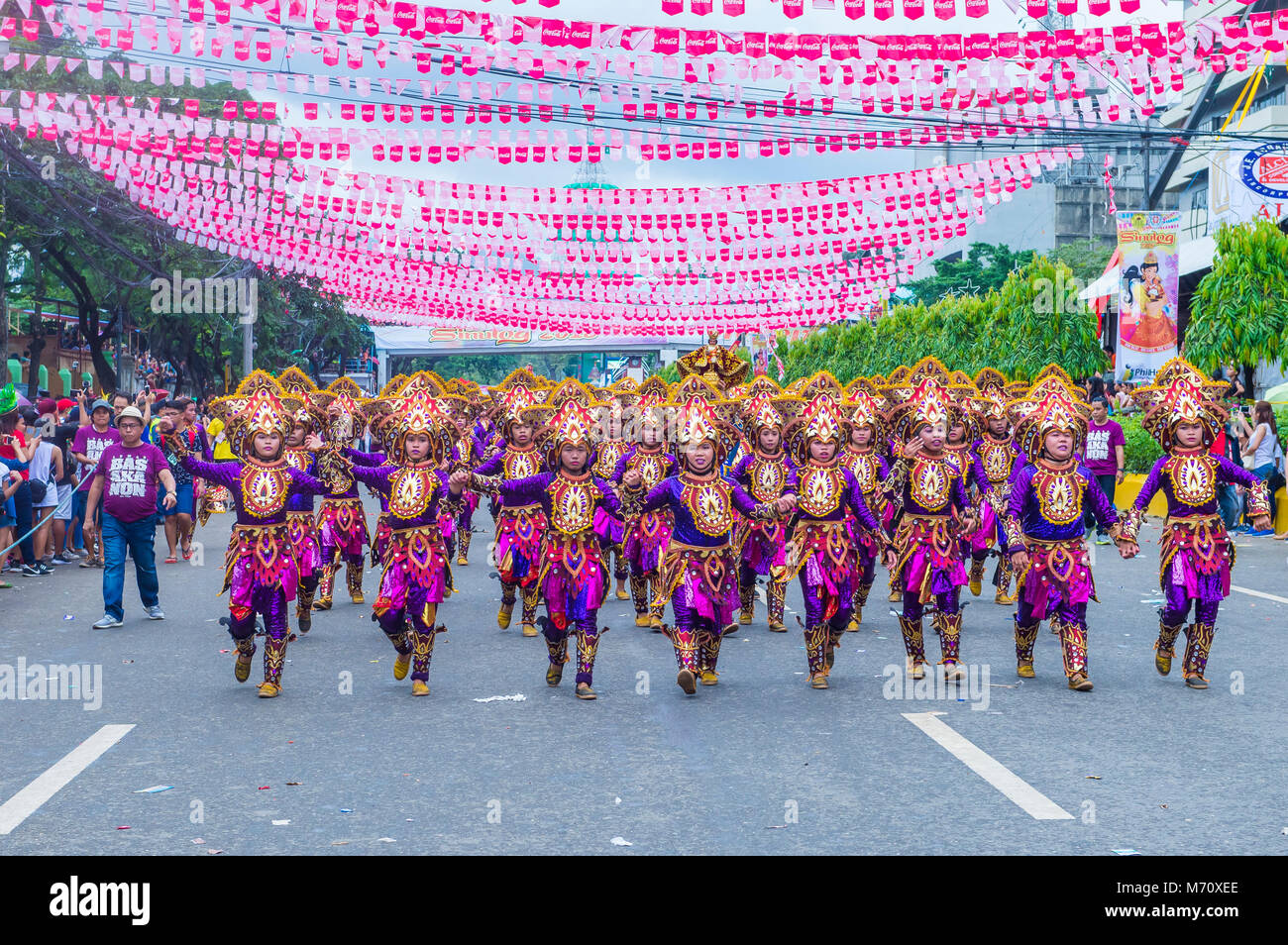 Participants in the Sinulog festival in Cebu city Philippines Stock ...