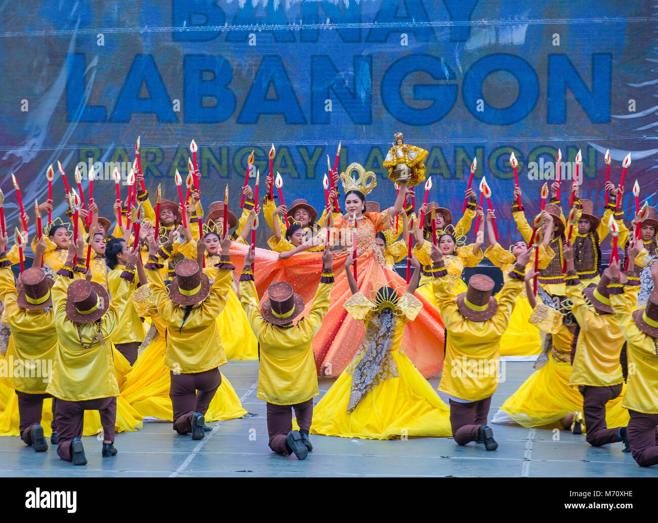 Participants in the Sinulog festival in Cebu city Philippines Stock ...