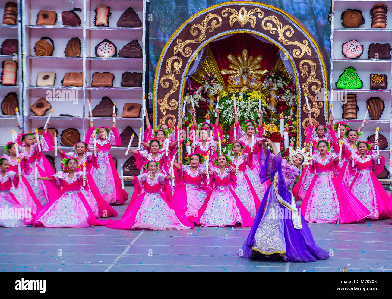 Participants in the Sinulog festival in Cebu city Philippines Stock ...