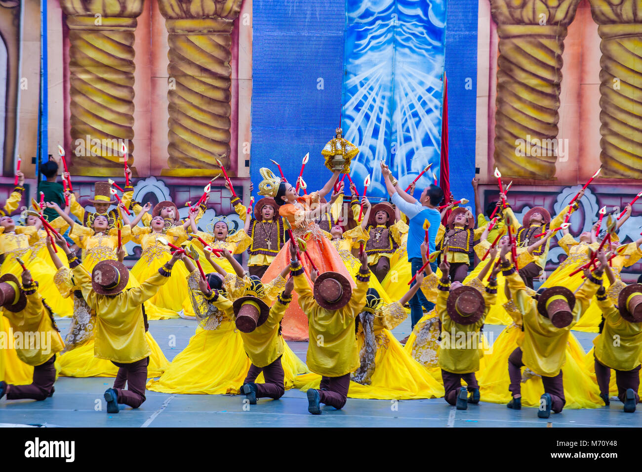 Participants in the Sinulog festival in Cebu city Philippines Stock ...