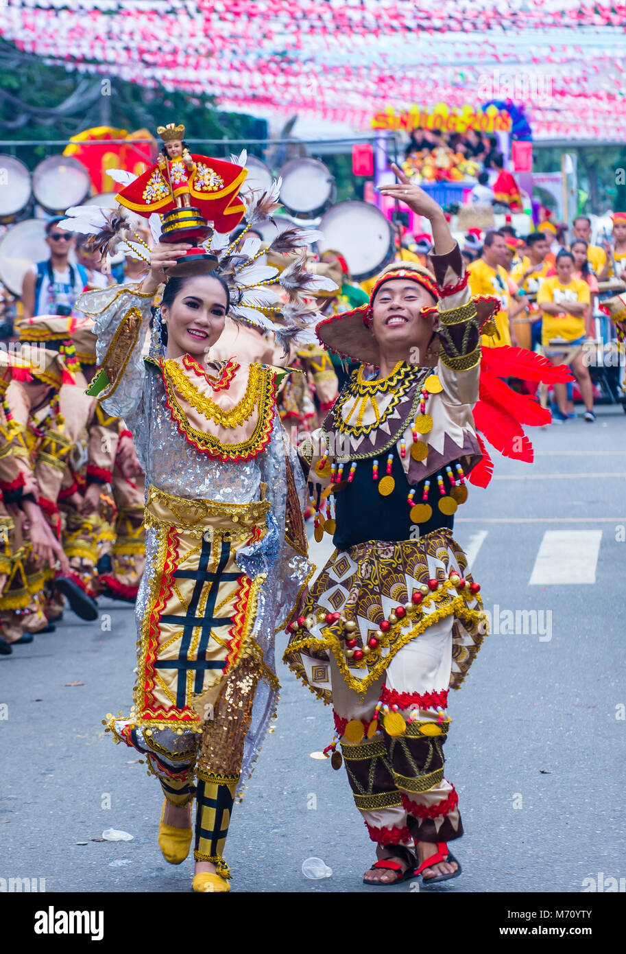 Participants in the Sinulog festival in Cebu city Philippines Stock ...
