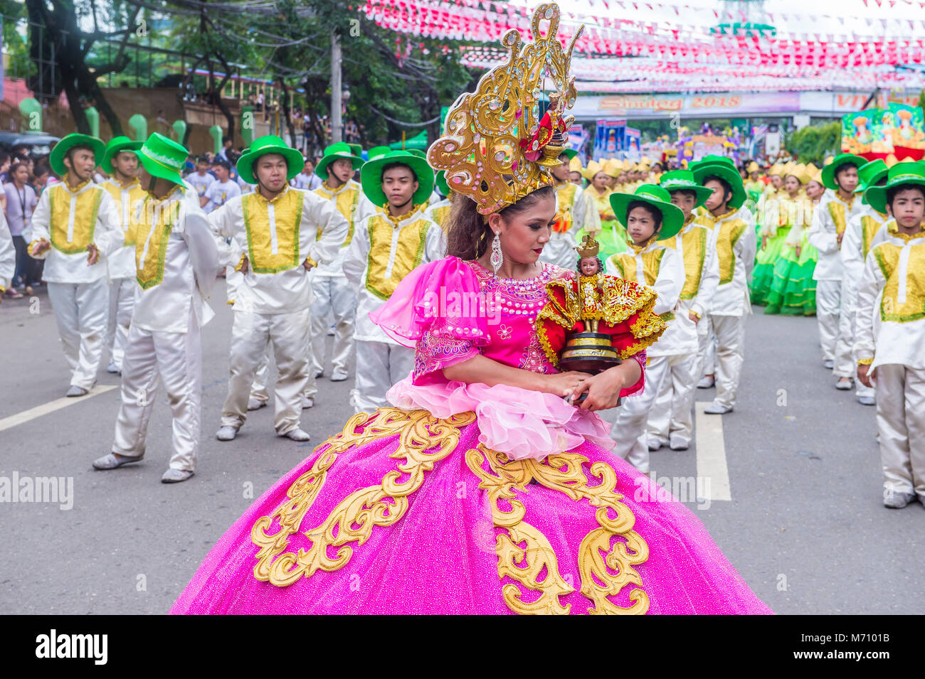 Participants in the Sinulog festival in Cebu city Philippines Stock ...