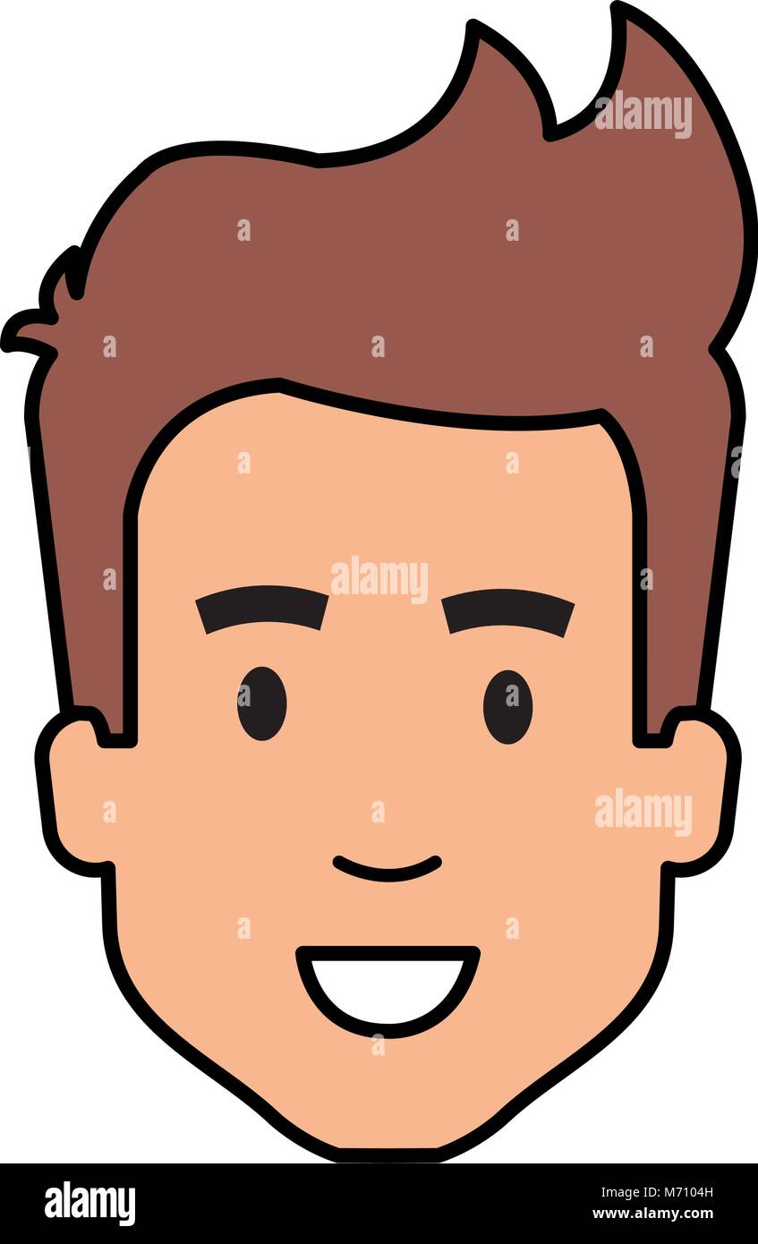 young man head avatar character vector illustration design Stock Vector ...