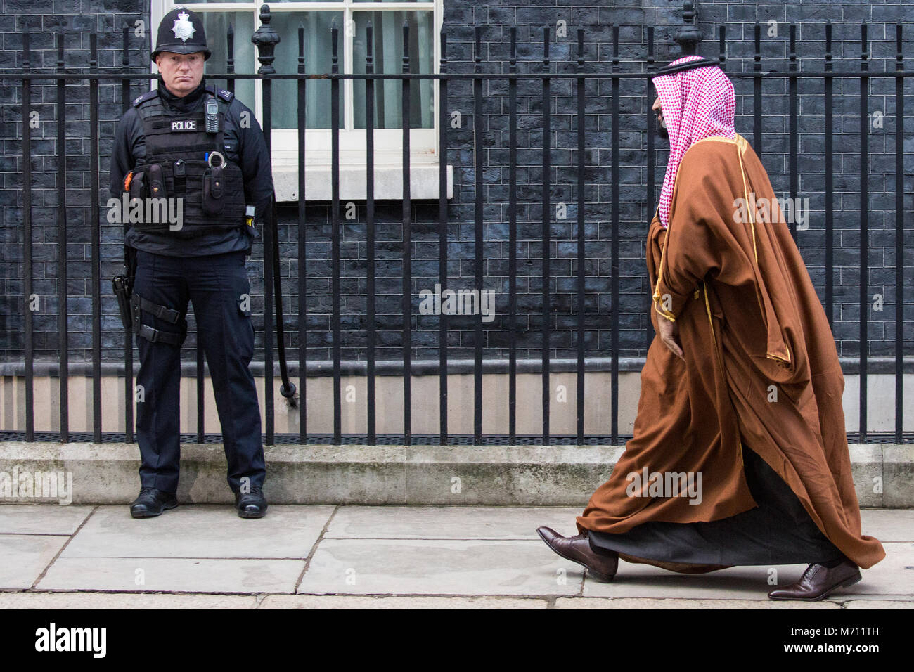 London, UK. 7th March, 2018. Saudi Crown Prince Mohammed bin Salman ...