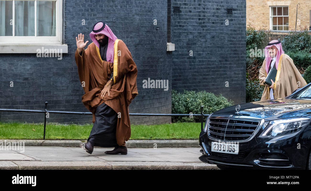 London 7th March 2018, Saudi Crown Prince Mohammad Bin Salman arrives ...