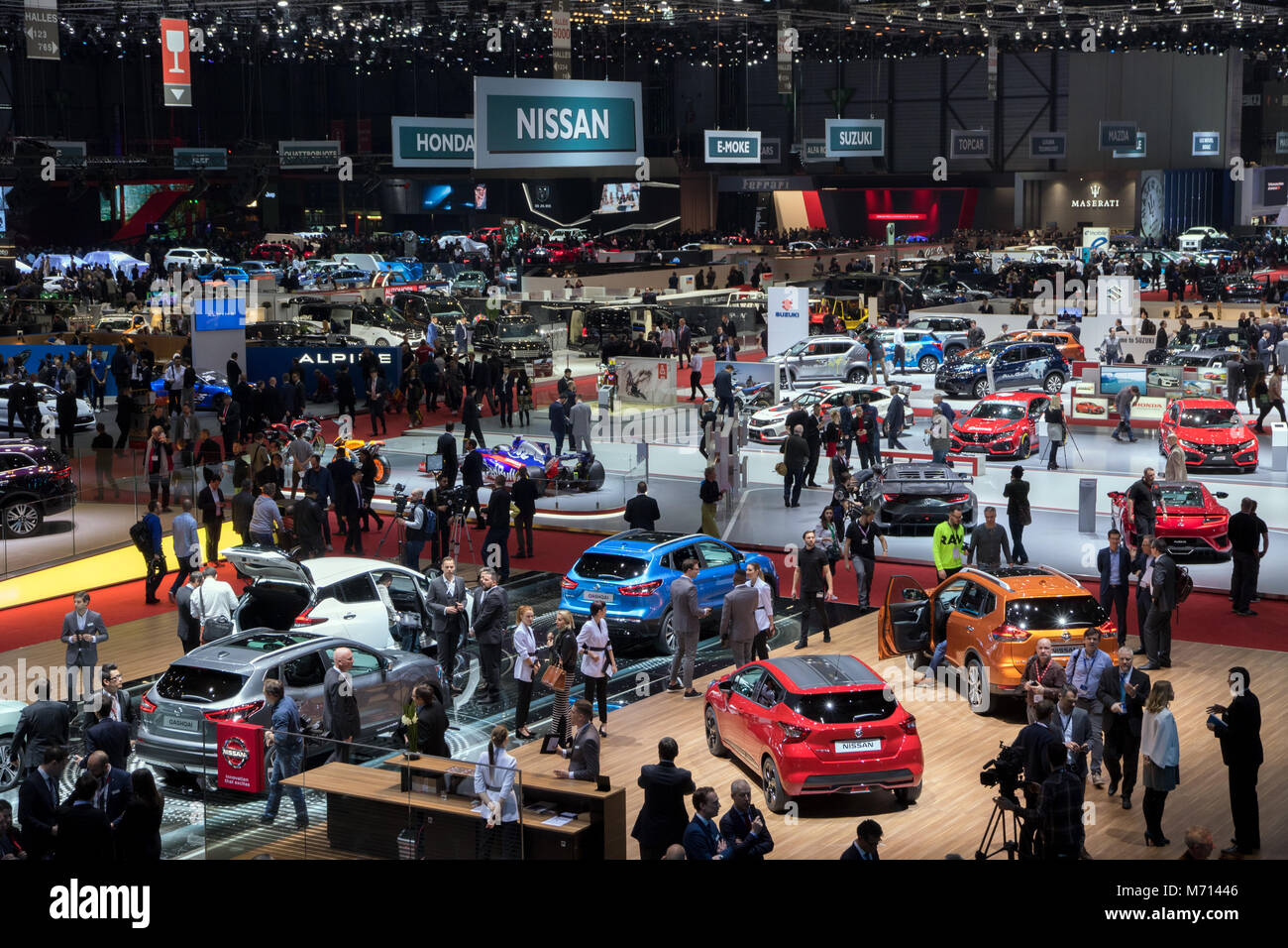 Geneva, Switzerland. 6th March, 2018. Visitors and cars at the 88th ...