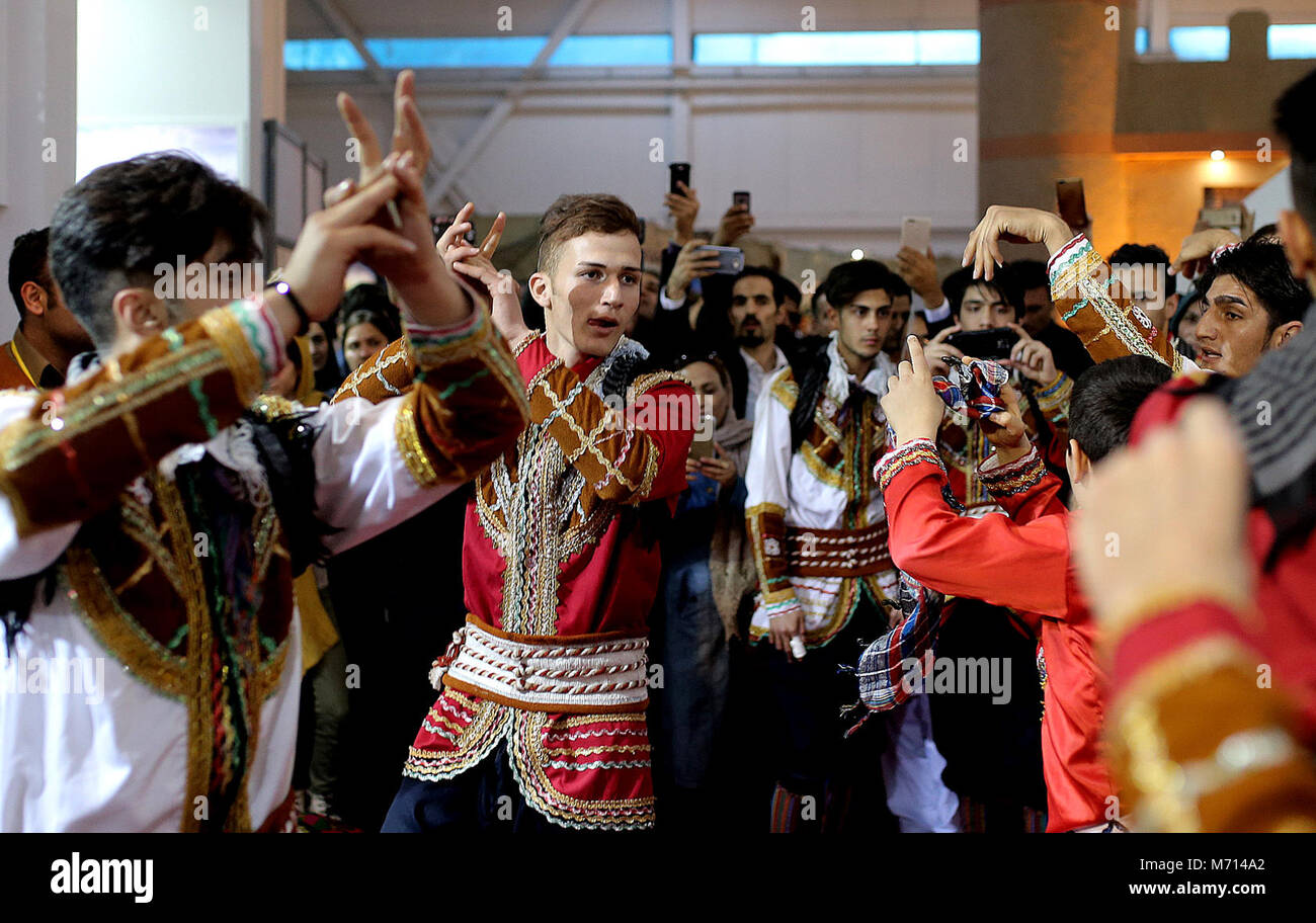 Tehran, Iran. 7th Mar, 2018. Iranian villagers wearing local costumes ...