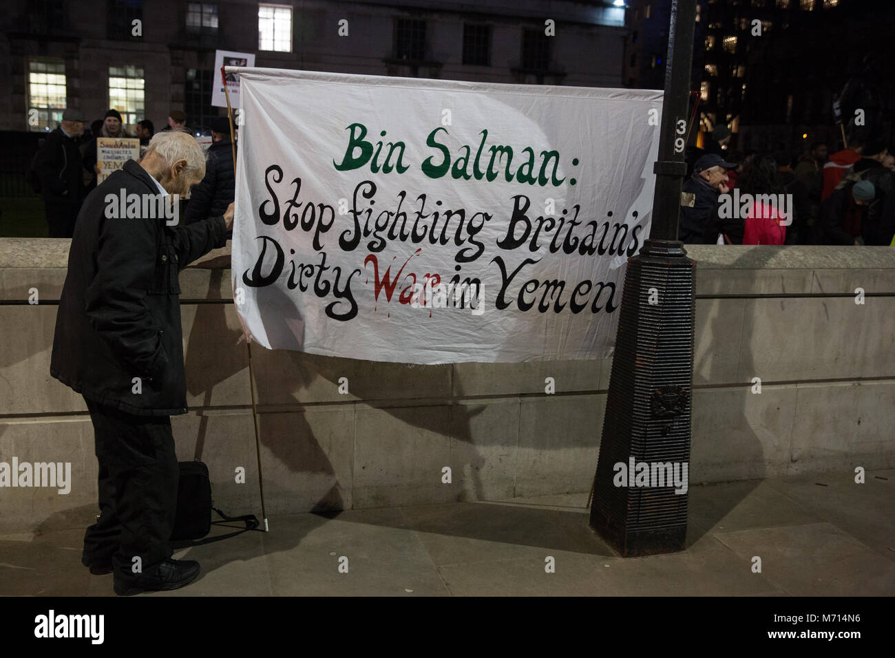 London, UK. 7th March, 2018. Human rights activists protest outside ...