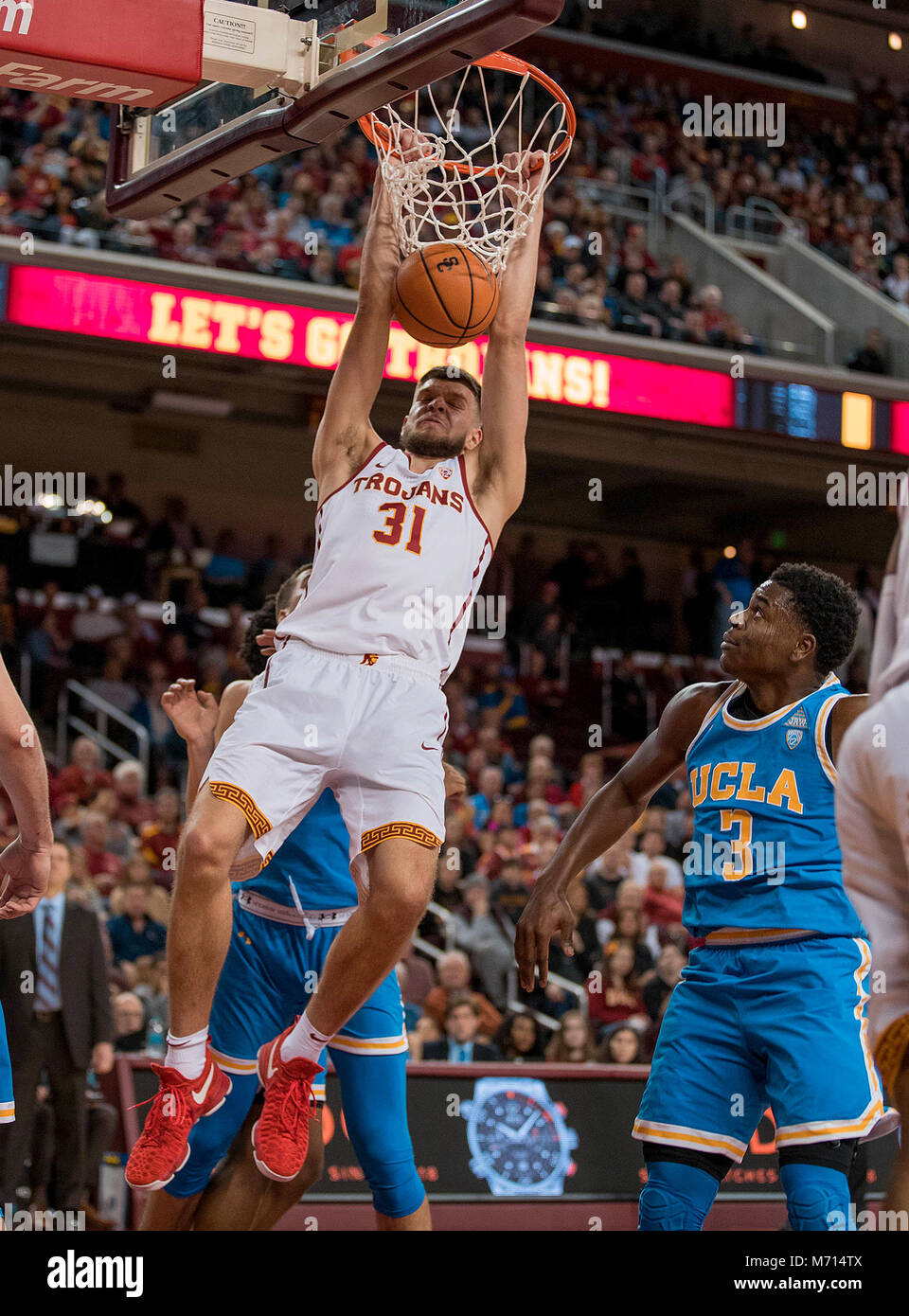 Los Angeles, CA, USA. 03rd Mar, 2018. USC forward (31) Nick Rakocevic ...