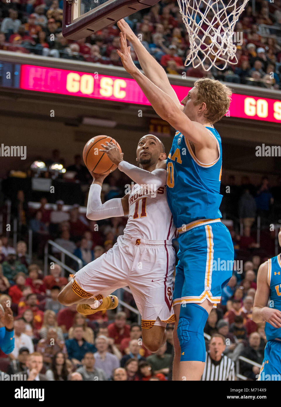 Los Angeles, CA, USA. 03rd Mar, 2018. USC guard (11) Jordan McLaughlin ...