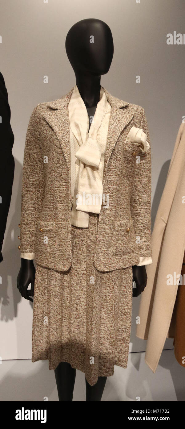 New York City, New York, USA. 7th Mar, 2018. A view of the Adolfo suit ...