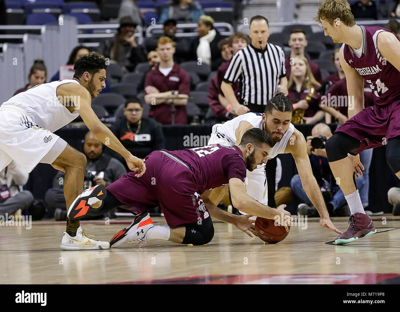 March 7, 2018: Fordham Rams G #12 Joseph Chartouny and George ...