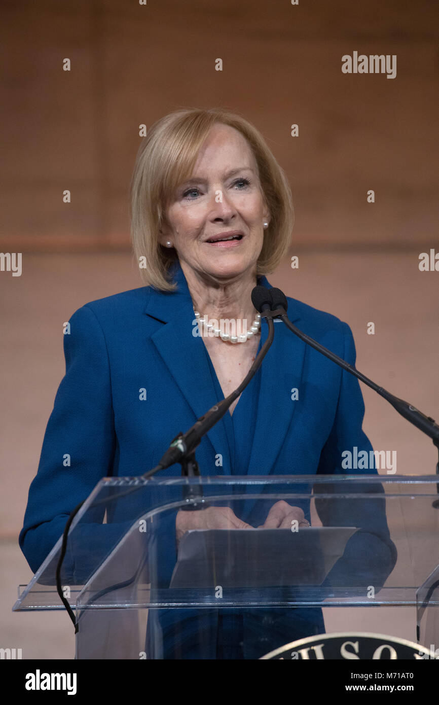 Washington, USA. 7th March, 2018. Judy Woodruff, anchor of the PBS News ...