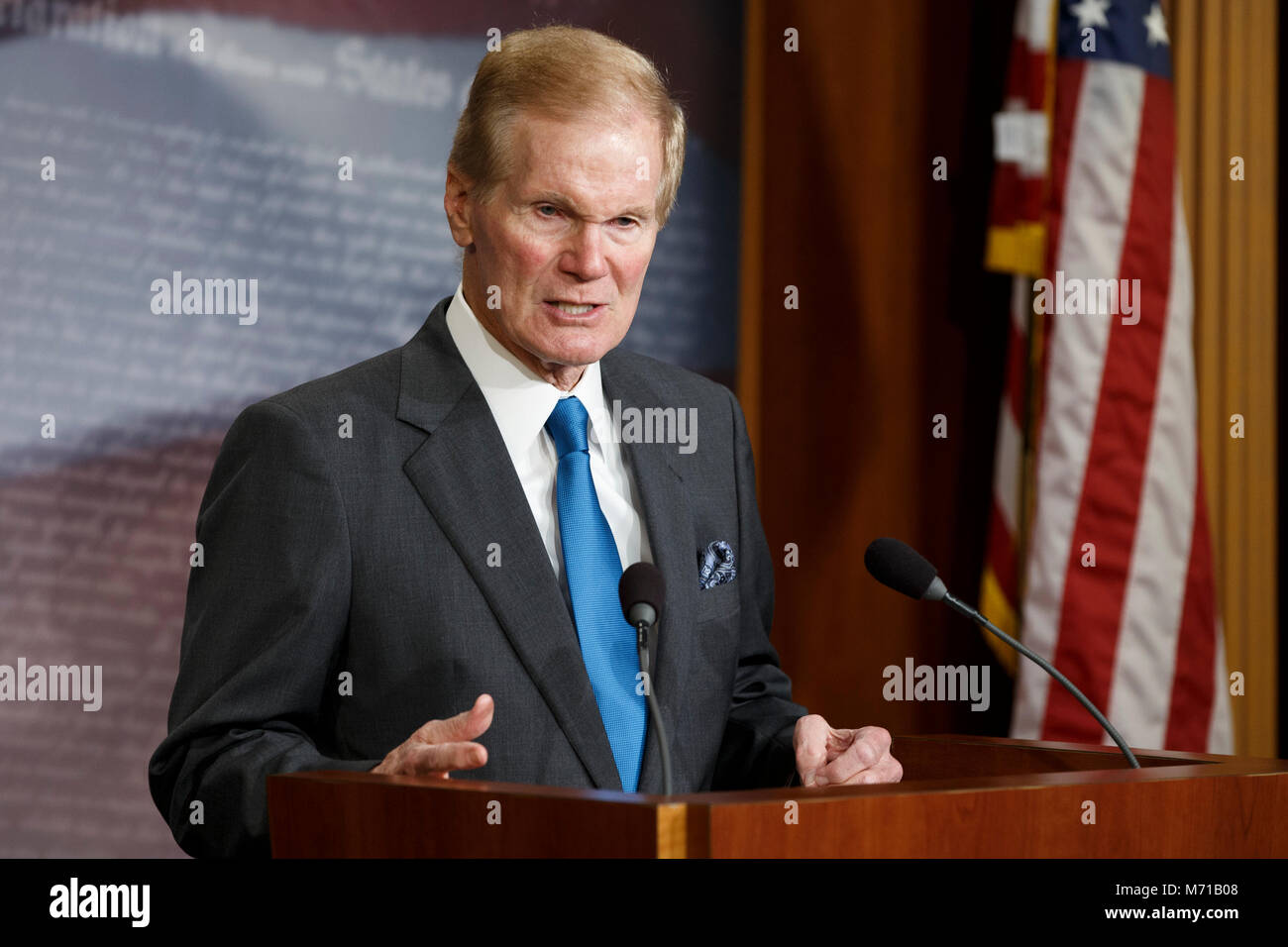 United States Senator Bill Nelson, Democrat of Florida, speaks during a ...