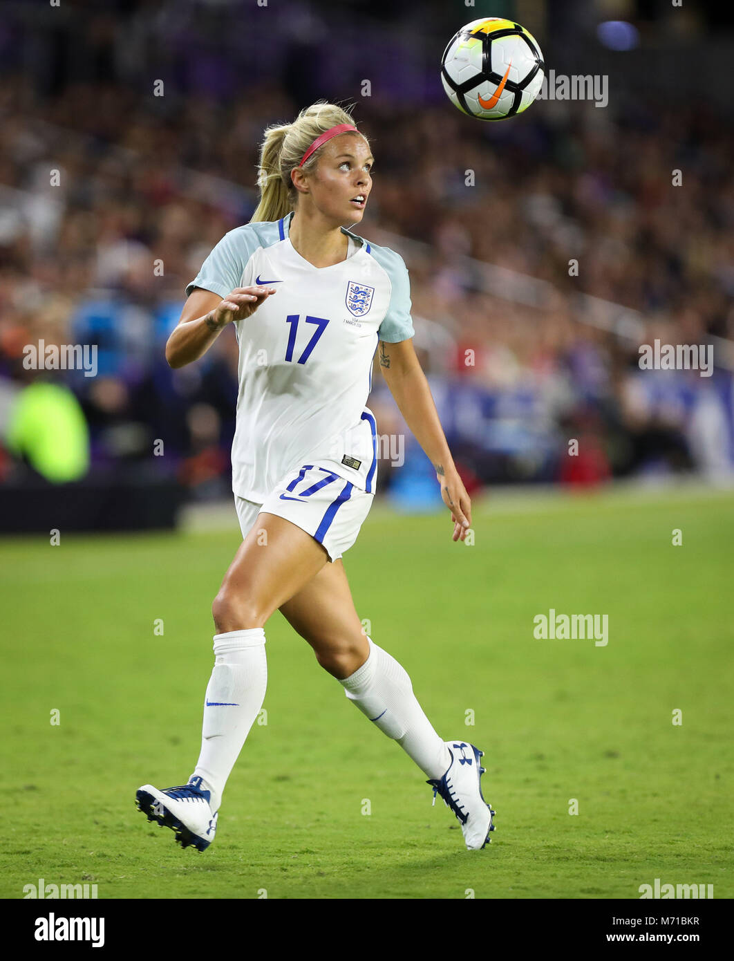 Orlando, Florida, USA. 7th Mar, 2018. England defender Rachel Daly (17 ...