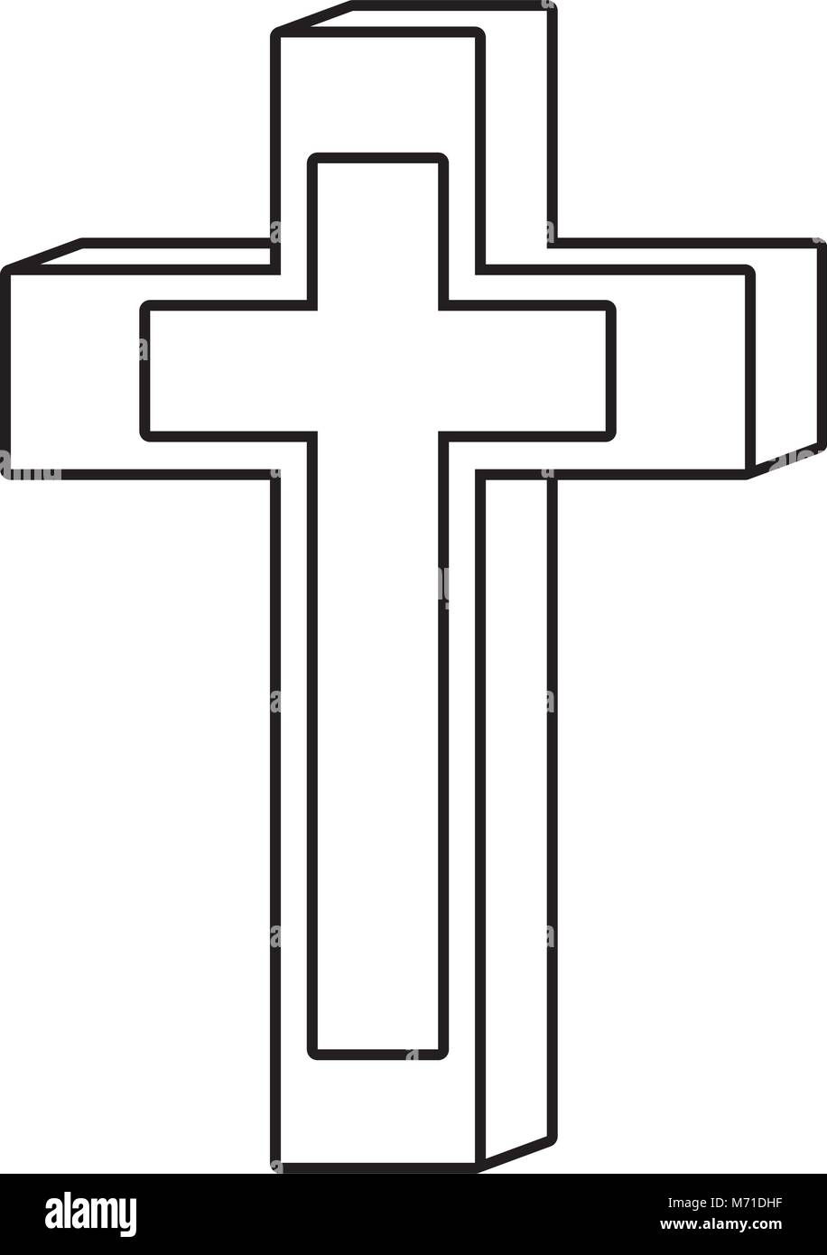 Religious Cross icon over white background, vector illustration Stock ...