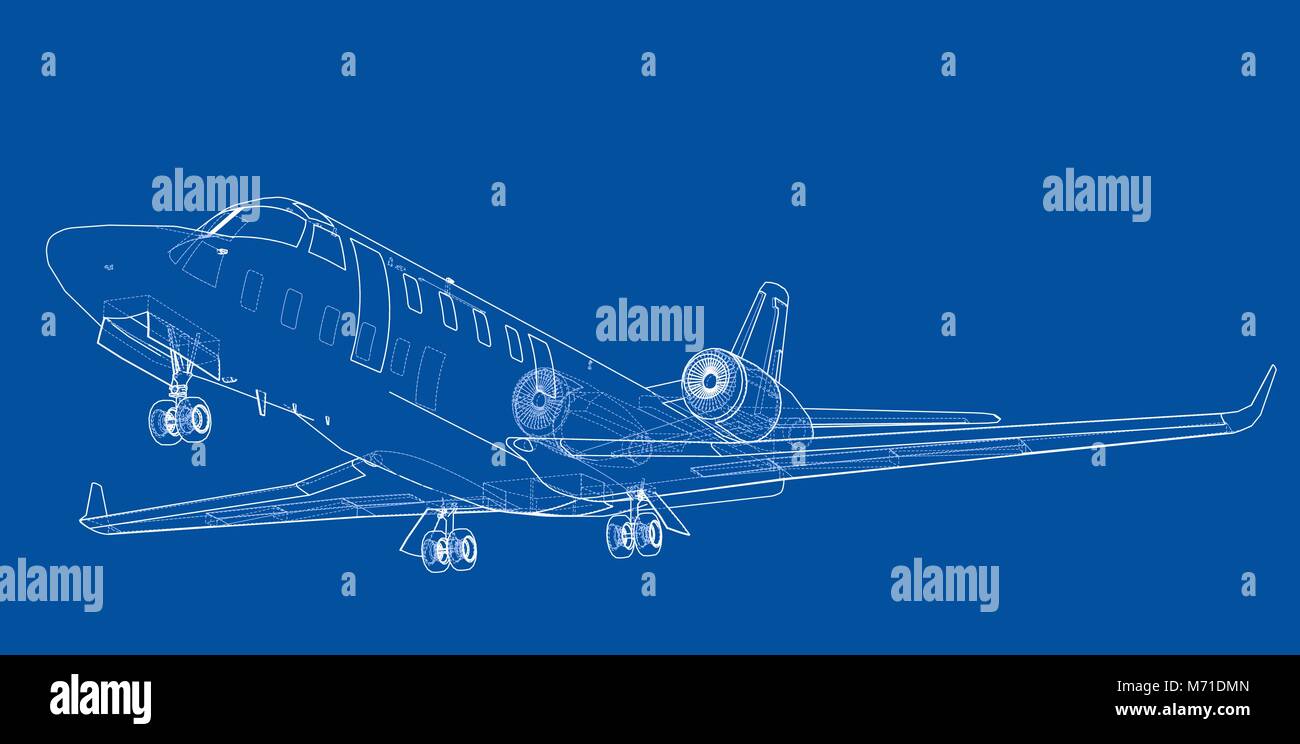 Airplane blueprint. Vector Stock Vector Image & Art - Alamy