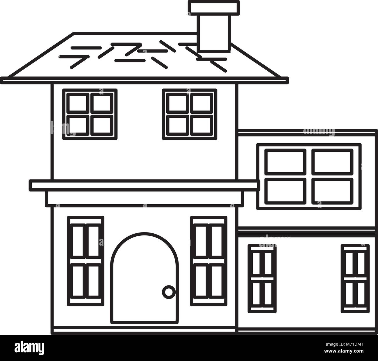 Two floors house icon over white background, vector illustration Stock ...