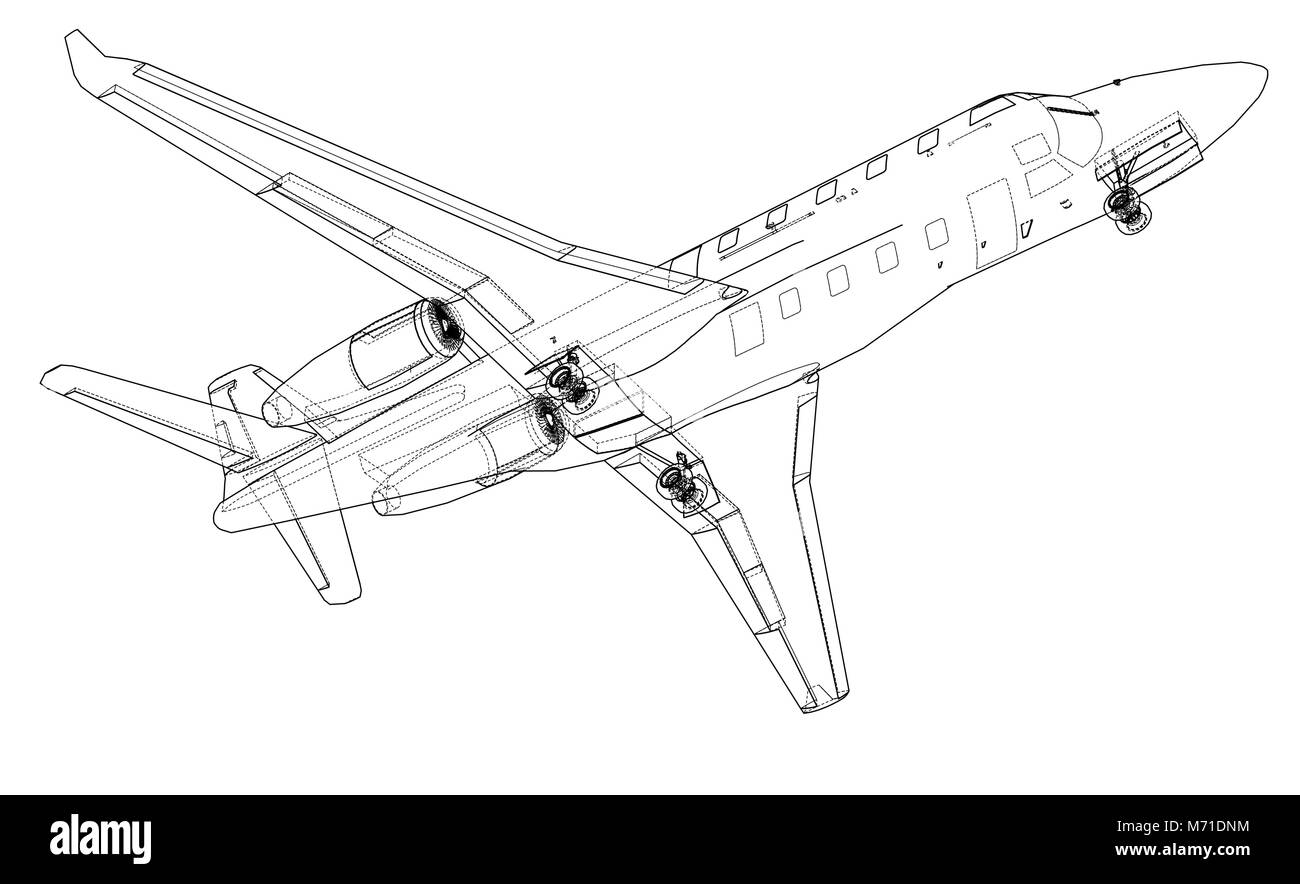 Airplane blueprint. Vector Stock Vector Image & Art - Alamy