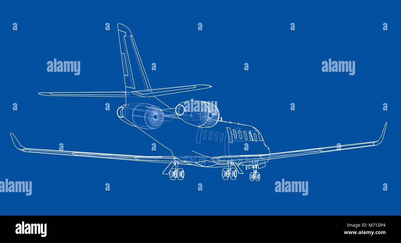 Airplane blueprint. Vector Stock Vector Image & Art - Alamy
