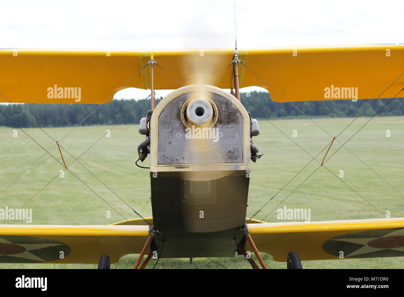 Vintage biplane aircraft at an airshow in Poland Stock Photo - Alamy