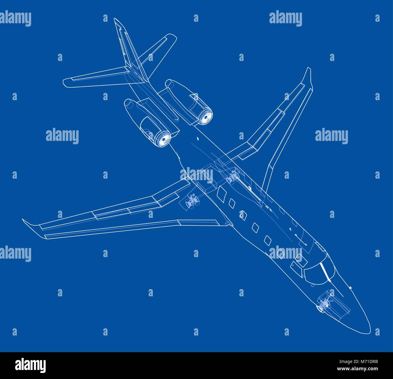 Airplane blueprint. Vector Stock Vector Image & Art - Alamy