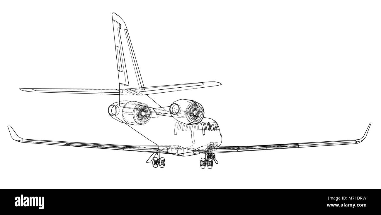 Airplane blueprint. Vector Stock Vector Image & Art - Alamy