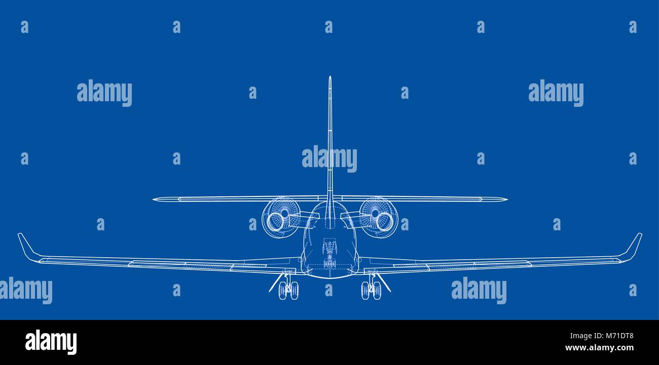 Airplane blueprint. Vector Stock Vector Image & Art - Alamy