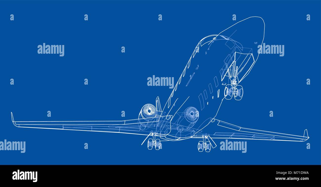 Airplane blueprint. Vector Stock Vector Image & Art - Alamy