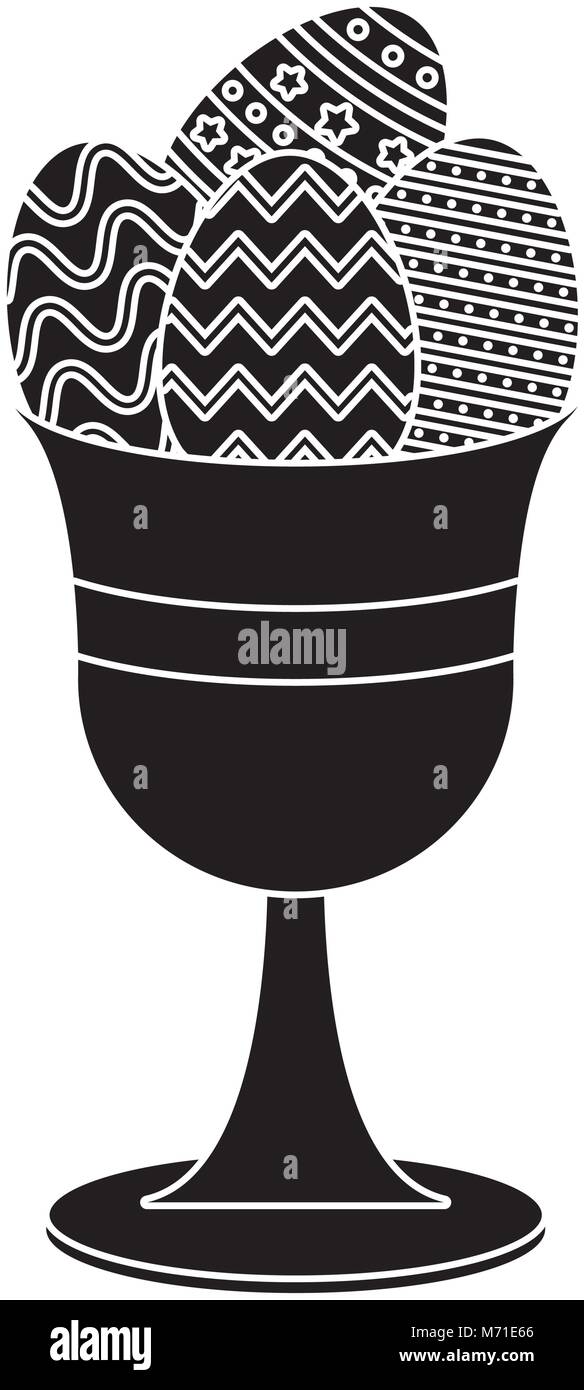 Holy grail with easter eggs over white background, vector illustration ...