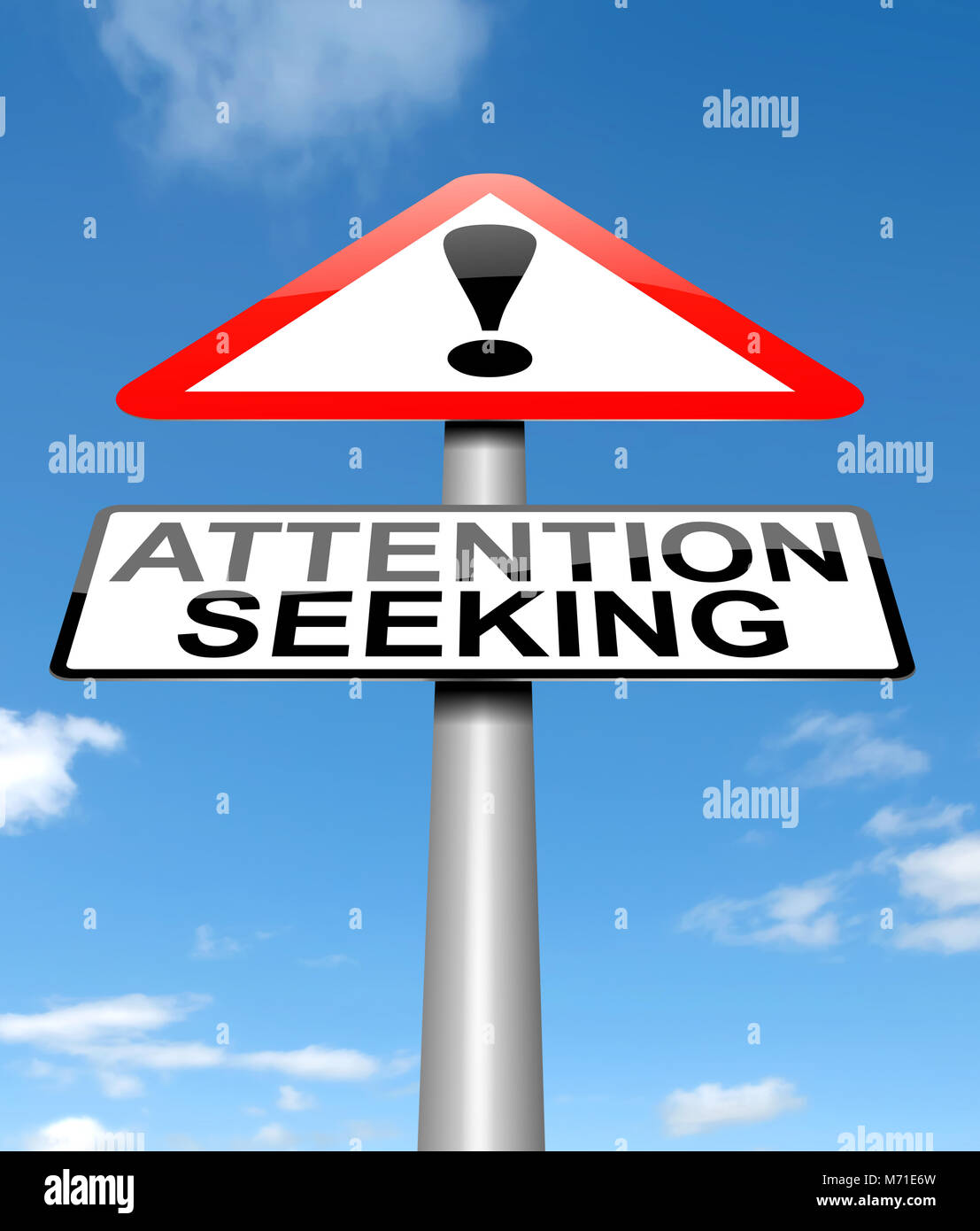 3d Illustration depicting a sign with an attention seeking concept ...