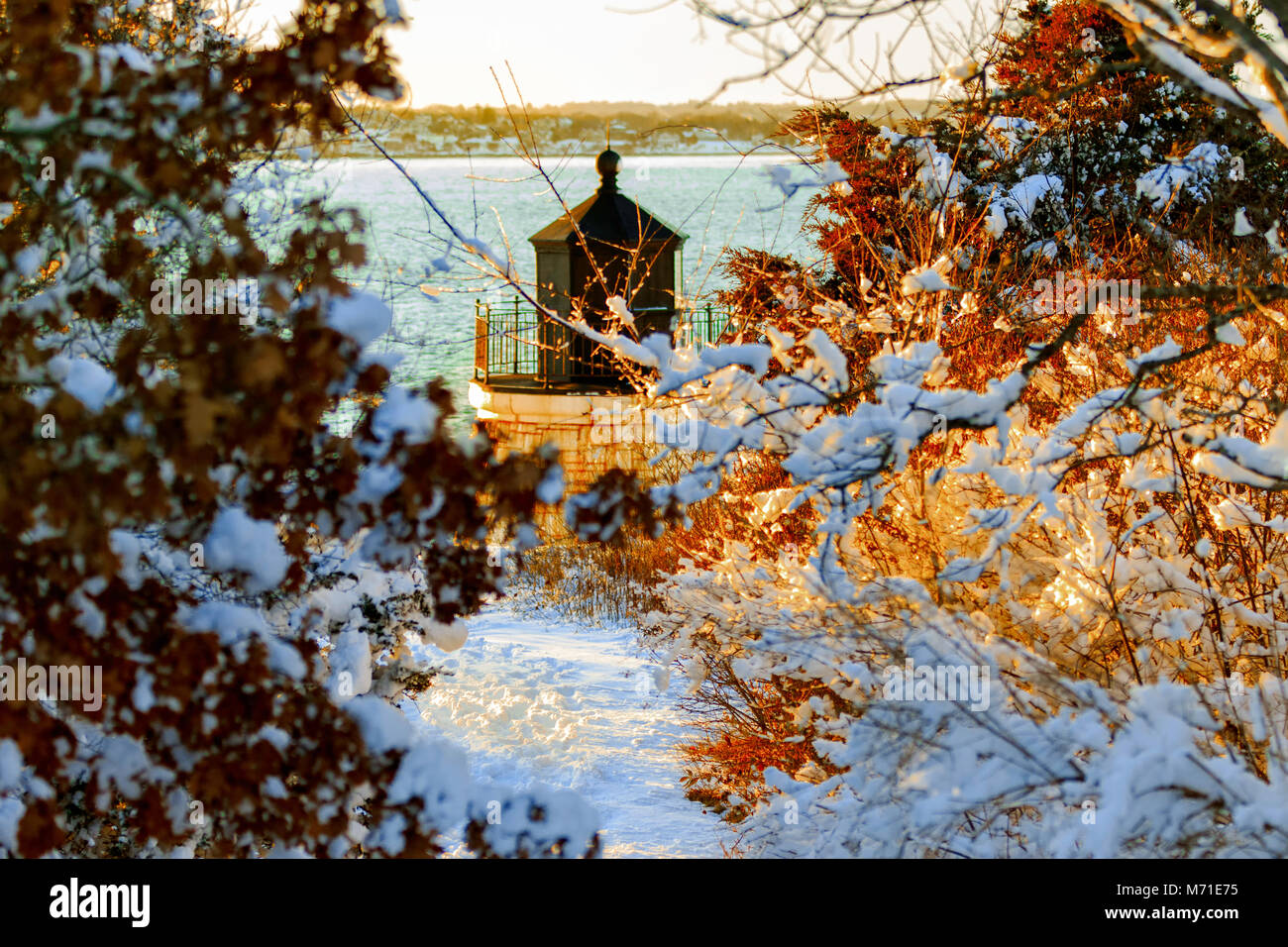 Winter Harbor Light Maine High Resolution Stock Photography and Images ...