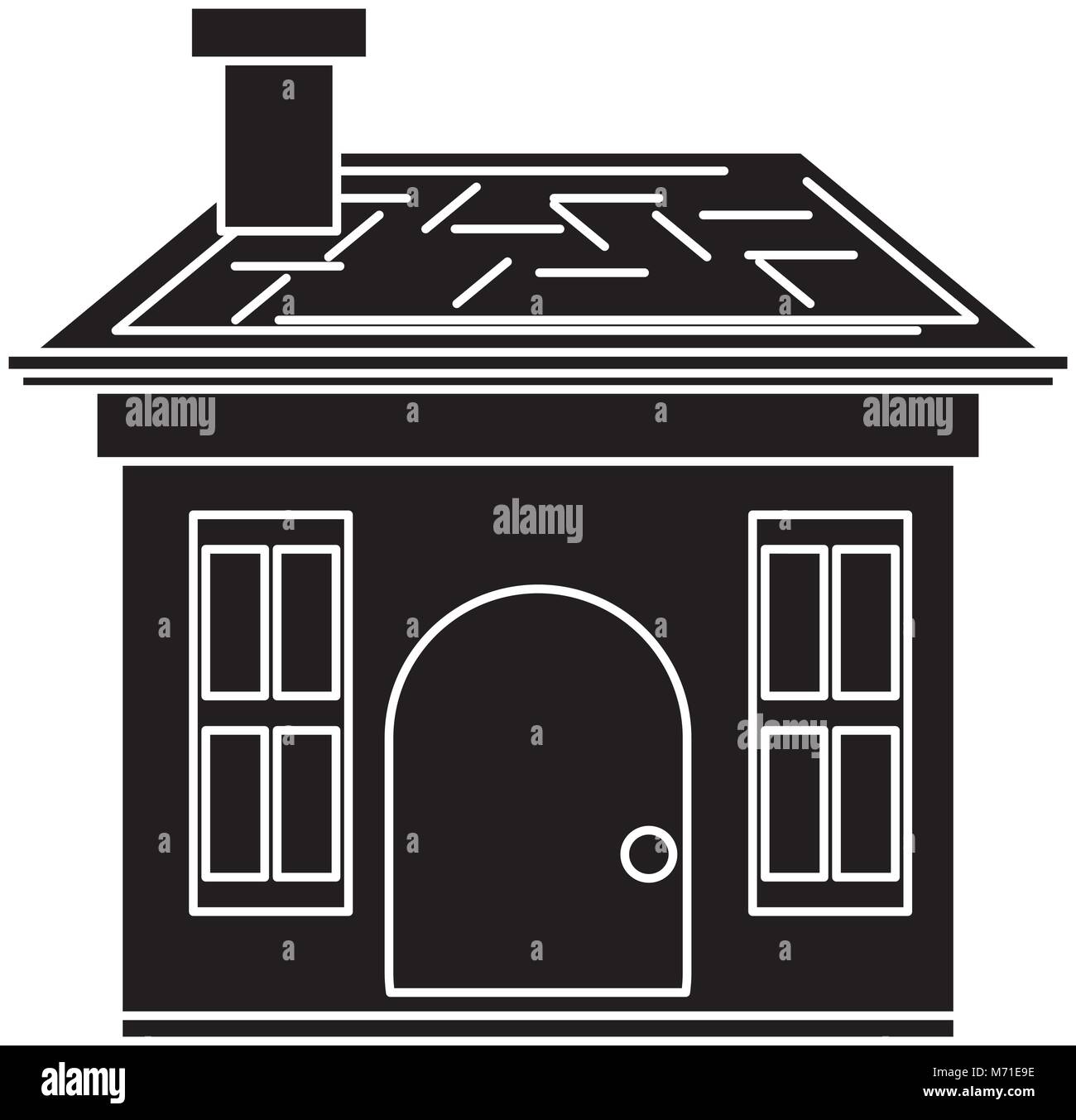 Classic house icon over white background, vector illustration Stock ...