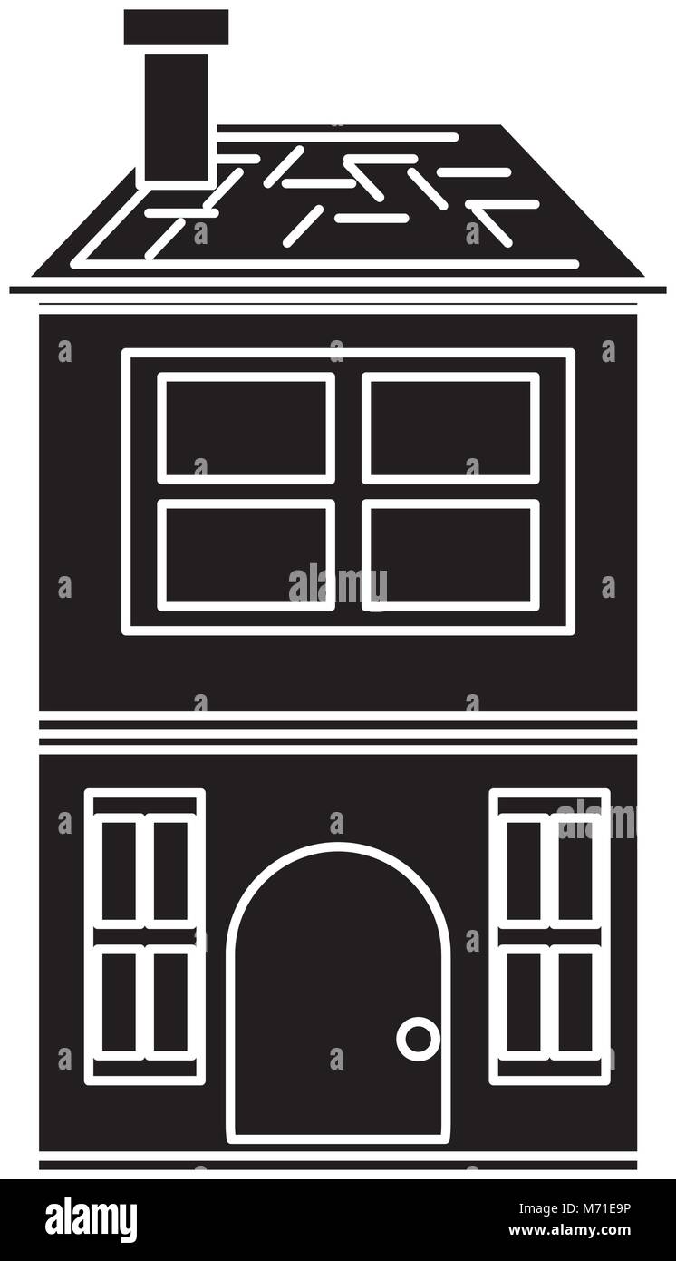 Two floors house icon over white background, vector illustration Stock ...
