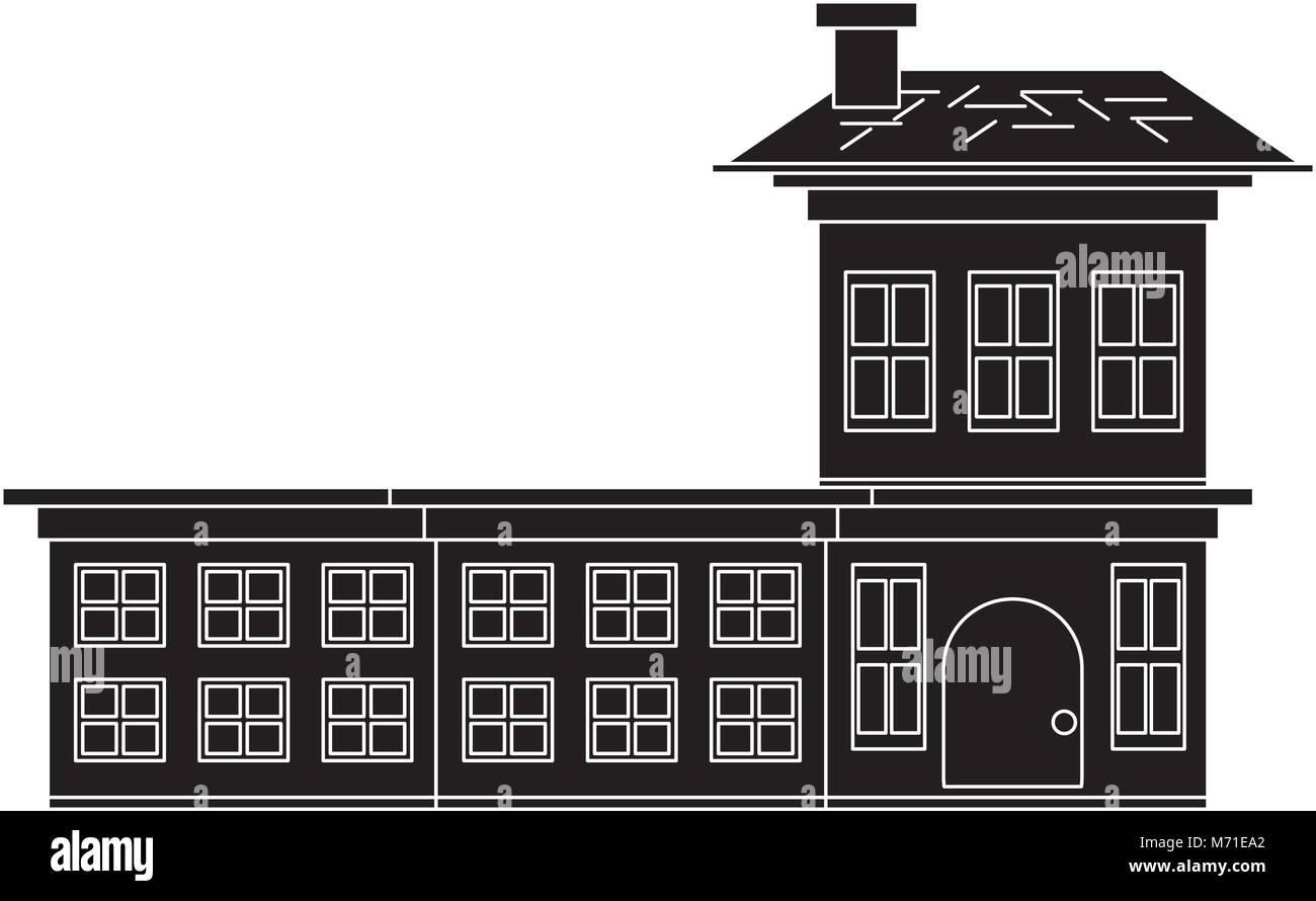 Residential big house icon over white background, vector illustration ...