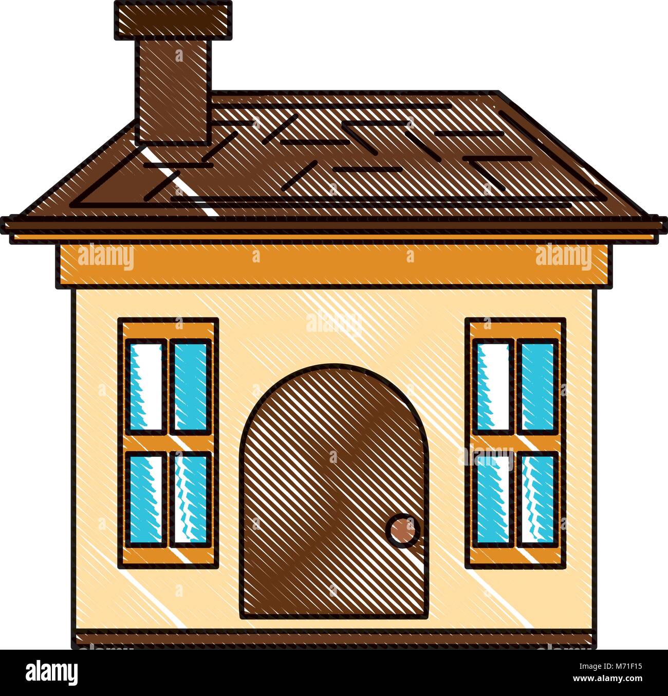 Classic house icon over white background, colorful design. vector ...