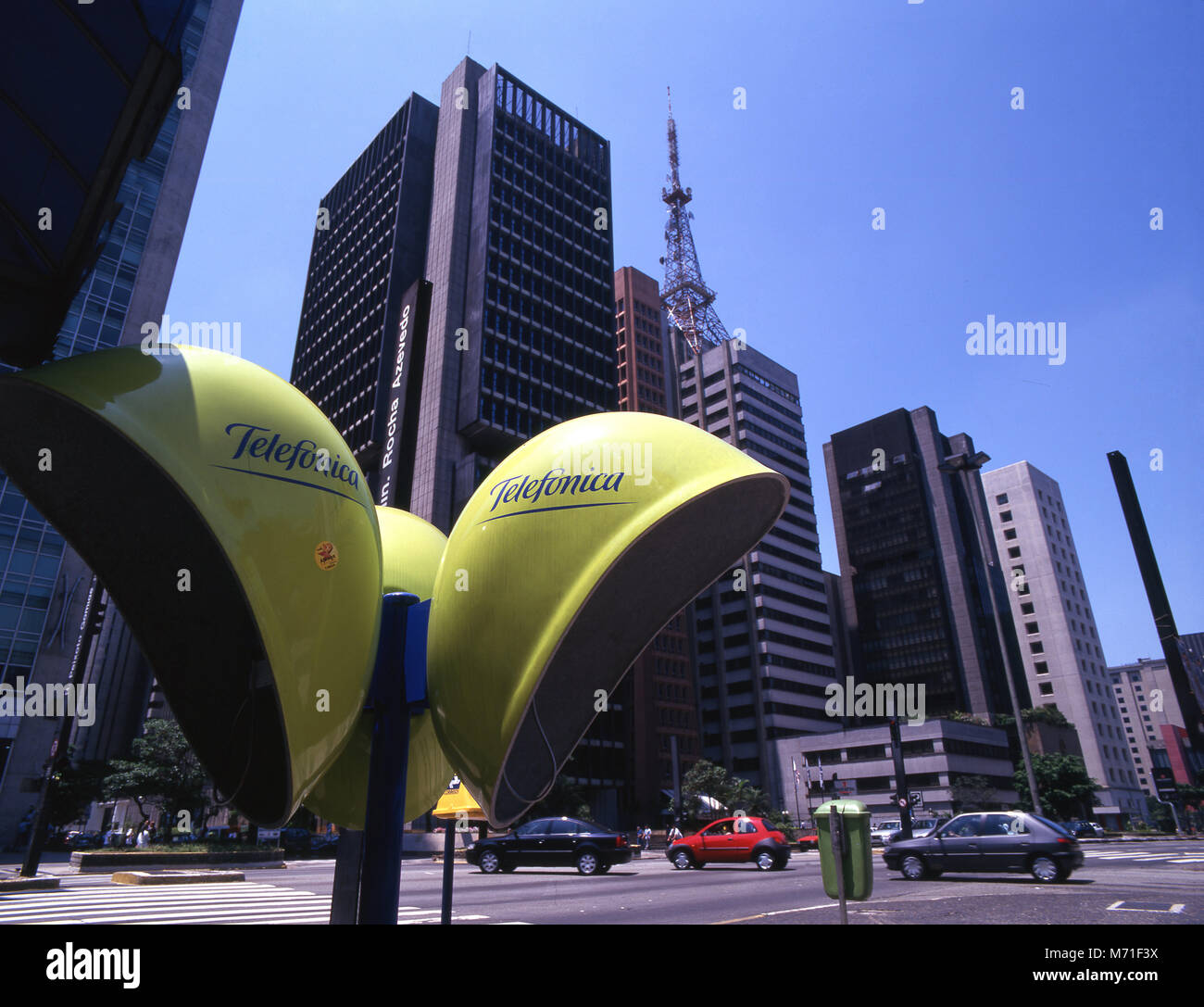 public phone, Paulista Avenue, Sao Paulo, Brazil Stock Photo - Alamy