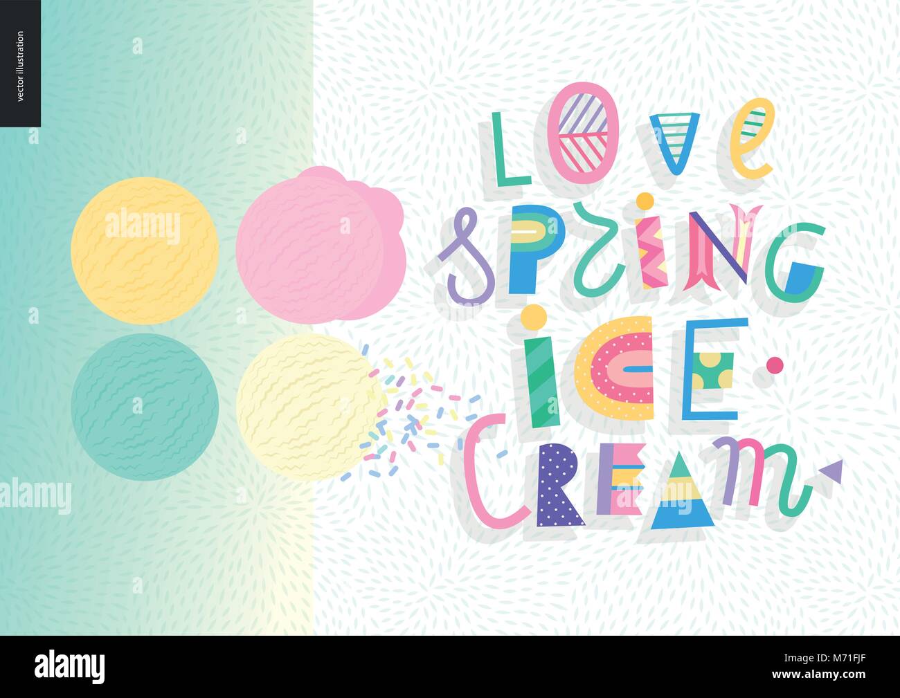 Love spring ice cream lettering Stock Vector Image & Art - Alamy