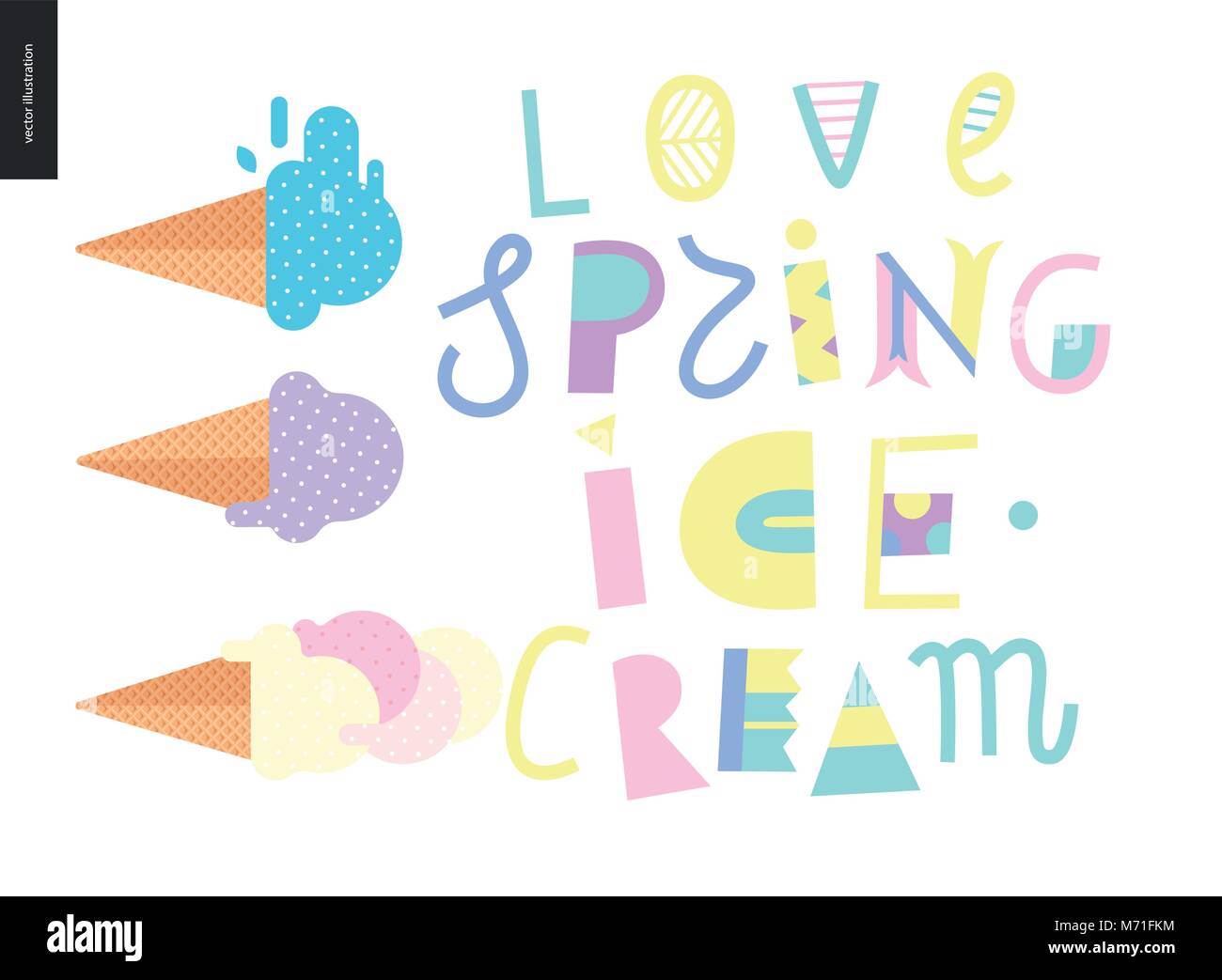 Love spring ice cream lettering Stock Vector Image & Art - Alamy