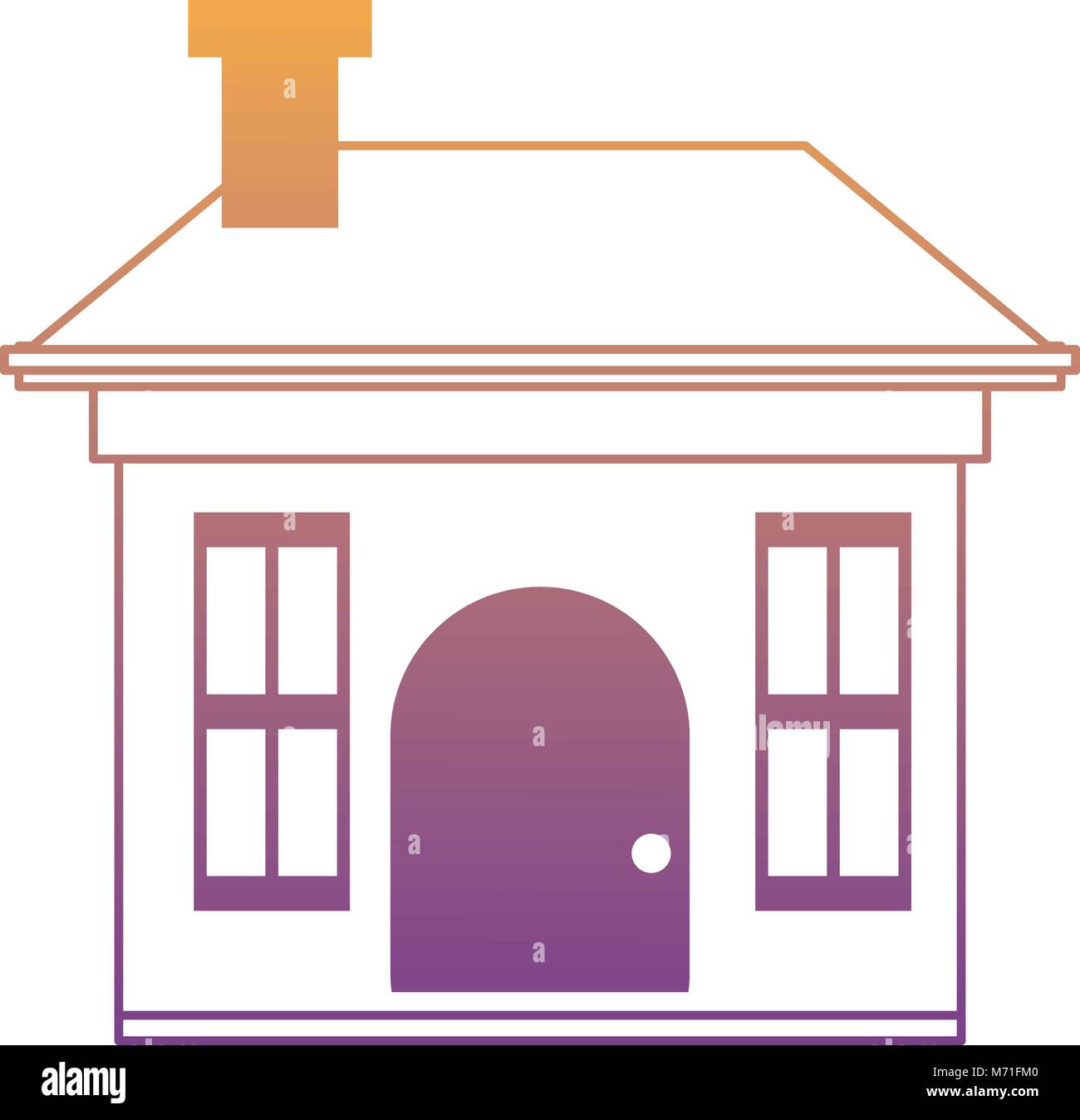 Classic house icon over white background, colorful design. vector ...