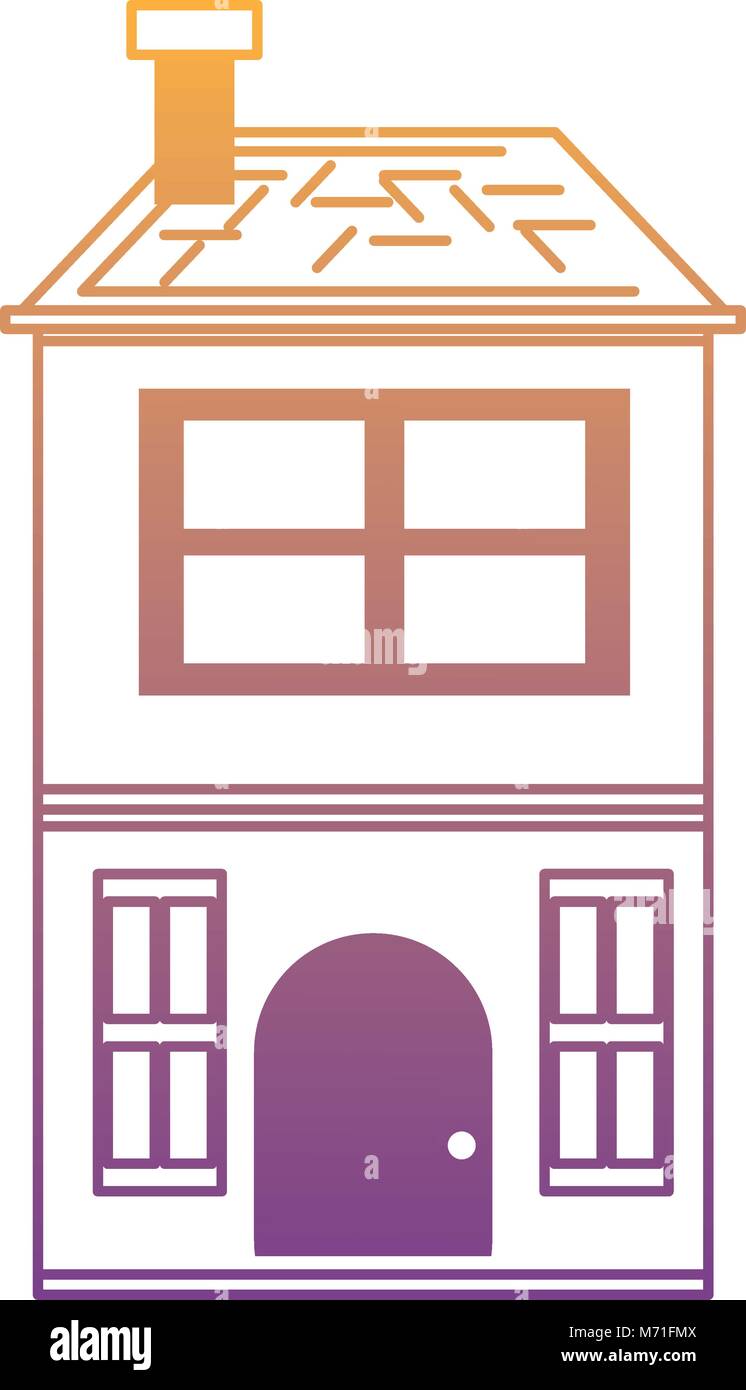 Two floors house icon over white background, colorful design. vector ...