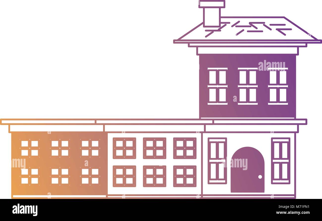 Residential big house icon over white background, colorful design ...